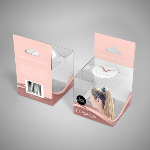 Sophisticated, fun package design for hair accessory for retail stores ...