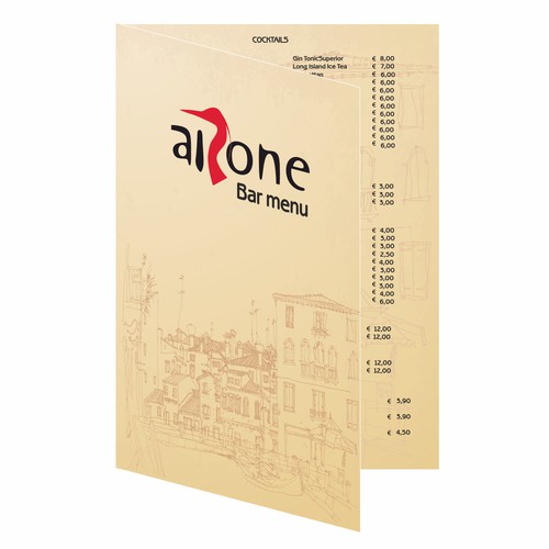 Cool Menu for a bar of a Hotel in a seaside in Italy | Menu contest