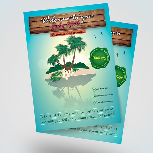 Create an A6 flyer for a monthly subscription box in the beauty niche ...