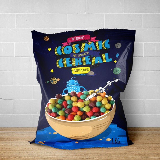 Fun Breakfast Cosmic Cereal | Product packaging contest