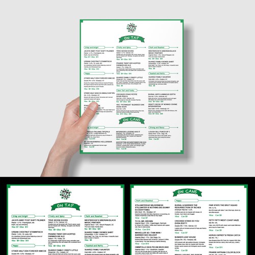 Design a beer menu template for craft beer retailers | Menu contest