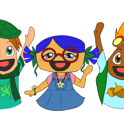 Design 2 males and 1 female, "Muppet/Puppet-Style" characters, for an ...