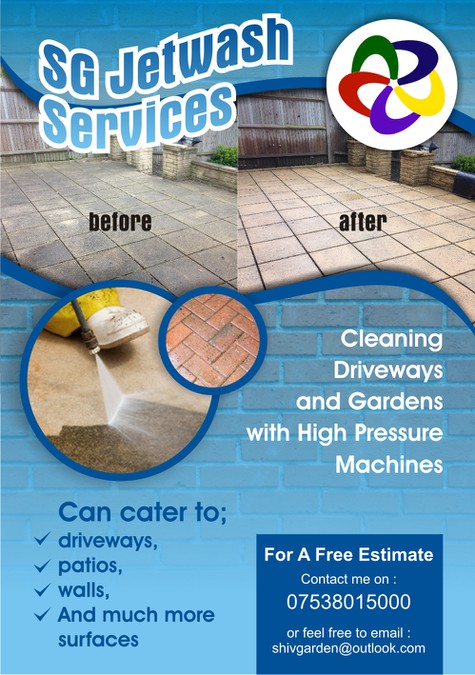 Create an image of a Jetwash clean showing how it looks before, after ...