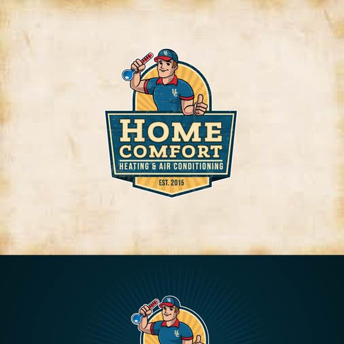 HVAC Retro "Service Man" Character Logo | Logo design contest