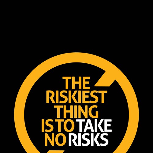 Poster with a quote "The riskiest thing is to take no risks" | Postcard ...