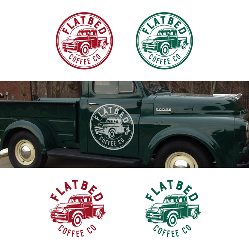 Mobile coffee shop flatbed truck logo | Logo design contest