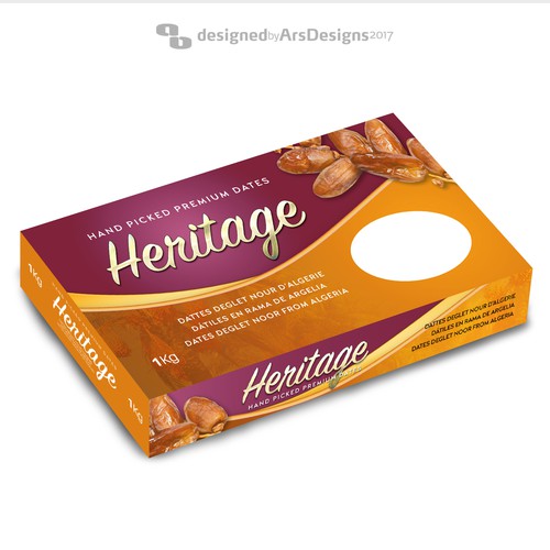 Splendid carton box design for dried dates. | Product packaging contest