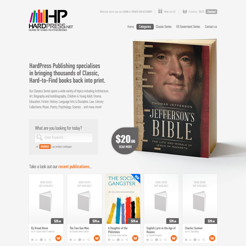 HardPress Publishing Website | Web page design contest