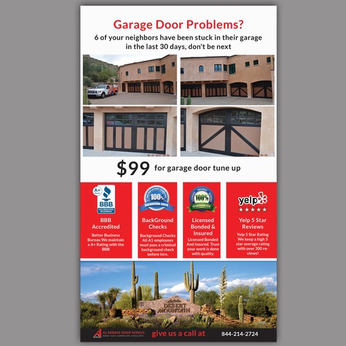 Create a 11 x 6 Garage Door Flyer | Postcard, flyer or print contest