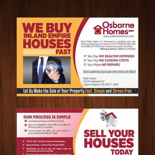Creative a call to action postcard to give home owners cash for their ...