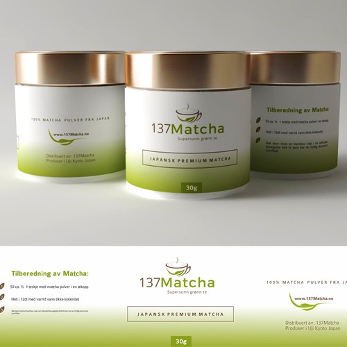 Create a simple but modern product label for 137Matcha | Product label ...