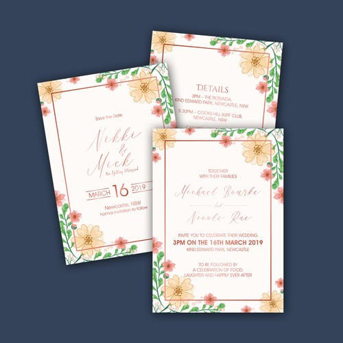 Australian Native Flower Inspired Wedding Invitation | Card or ...