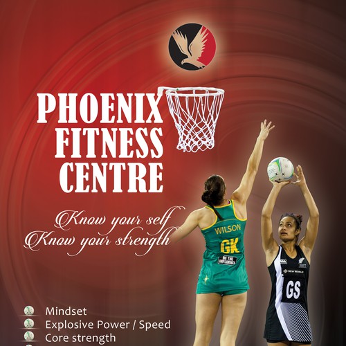Create a dynamic advertising poster for a female Netball audience ...