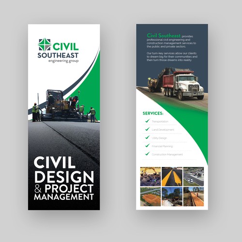 Clean, BOLD, 2-Sided Flier for Civil Engineering Company | Brochure contest