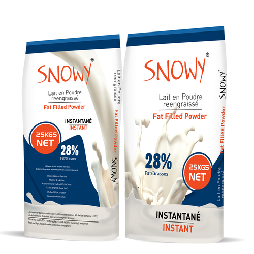 Create a new design of a 25 kgs milk powder bag for Hoogwegt (SNOWY ...