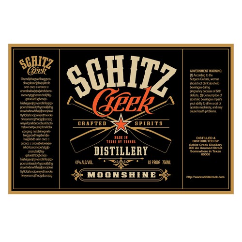 Schitz Creek Distillery Label Design | Product label contest