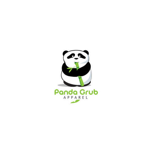 Create a humorous logo for Panda Grub Apparel with a Panda eating or ...