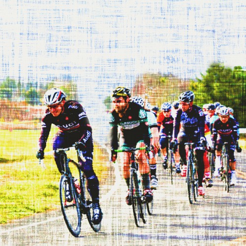 Create a stylized bicycle race art piece. Add your own creative flare ...