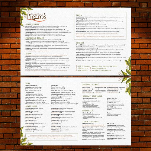 Designs | pietros menu | Menu contest