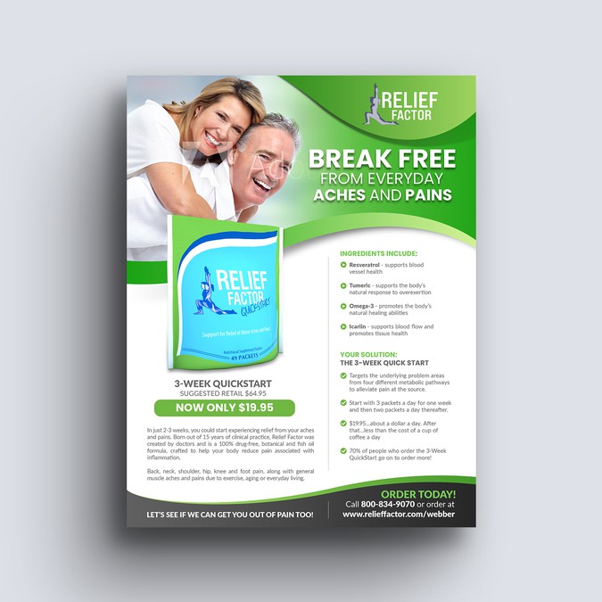 Flyer Design for Dietary Supplement - Chiropractic Offices | Postcard ...