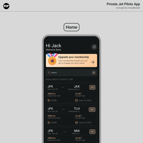 Designs | Private Jet Pilots | App design contest