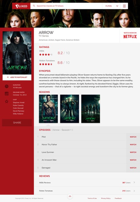 Web Page Design - Flixed - Netflix Search Engine | Web page design contest