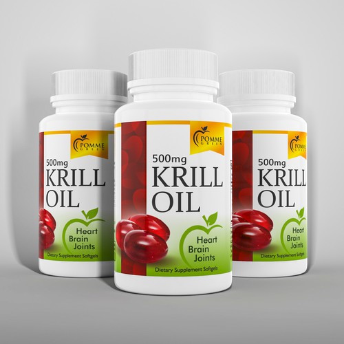 Krill Oil Supplements Bottle Label Design | Product label contest