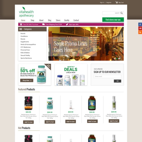 Shopify Theme Design Contest for Supplementals and Vitamins Company ...