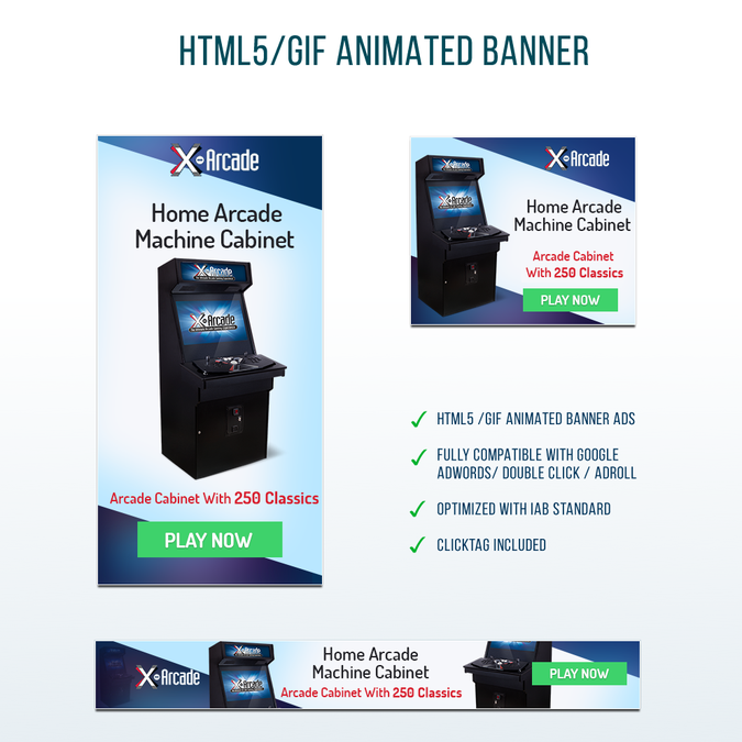 Banner Designs For Retro Arcade Video Game Firm | Banner ad contest