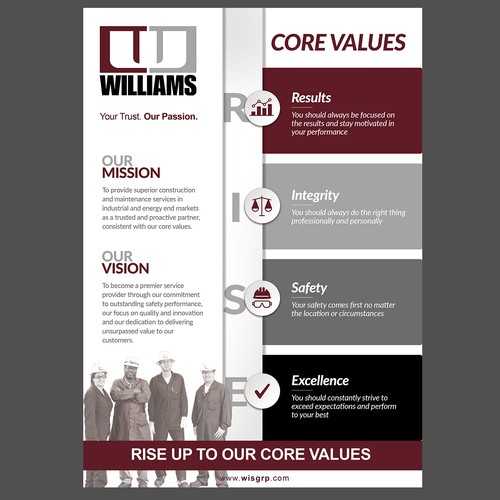 Designs | Posters to RISE up to our company Core Values! | Poster contest