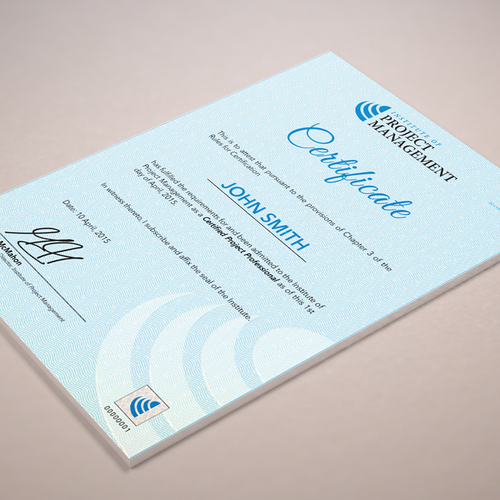 Professional certificate design on pre-formatted background | Postcard ...