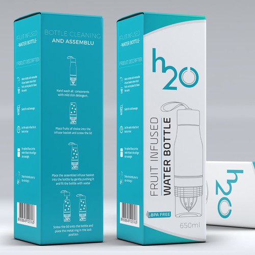 Box for Fruit infused water bottle | Product packaging contest