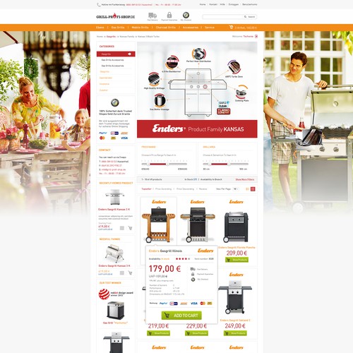 Designs | Online-Shop Design: New design for grill-profi-shop.de | Web ...