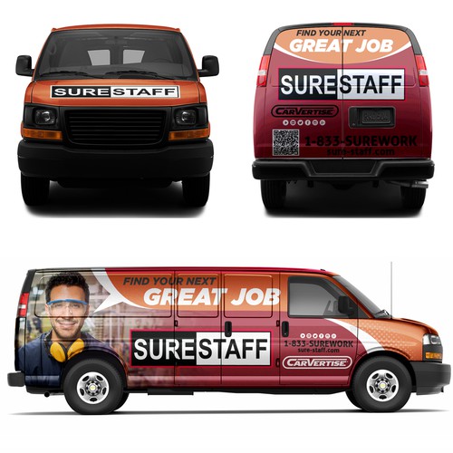 Designs | Surestaff Recruiting & Transportation Van Wrap - Eye-popping ...
