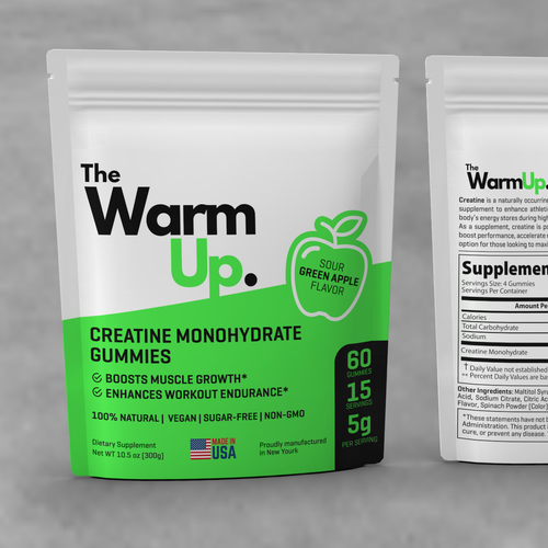 Designs | Design a creatine gummy supplement bag for Amazon | Product ...