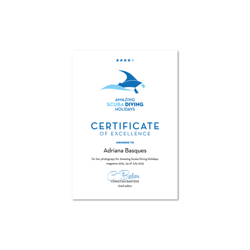 Certificate Design (Amazing Scuba Diving Sites) | Other design contest