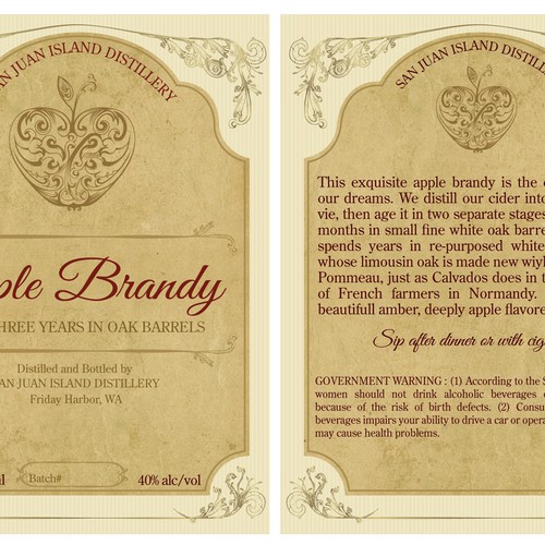 Best Apple Brandy in the U.S. | Product label contest