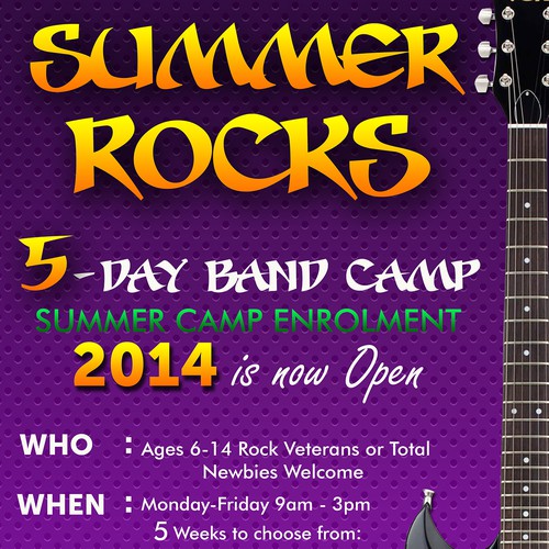 Rock Band Camp needs poster! | Postcard, flyer or print contest