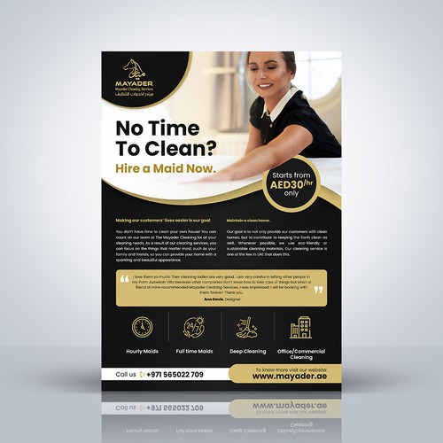 Designs | Flyer for Mayader Cleaning Services | Postcard, flyer or ...