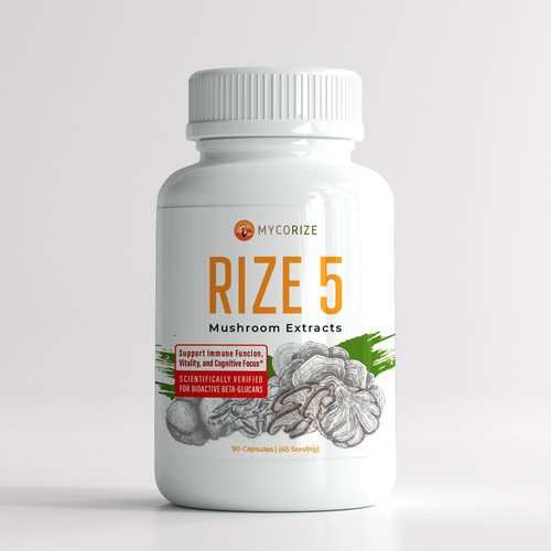 Designs | Mushroom Supplement Label Needed! Clean & Modern with a ...