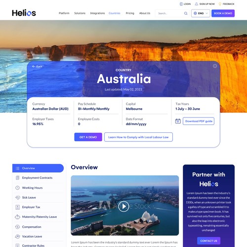 Designs | Helios Website Concept | Web page design contest