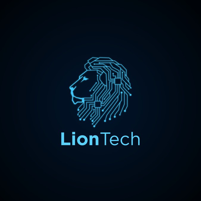 LionTech wants a logo with our name and a digital/circuit lion head profile view (from the side ...