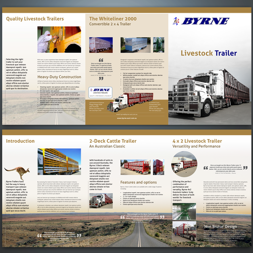Guaranteed! - Trifold brochure design for Byrne Trailers | Brochure contest