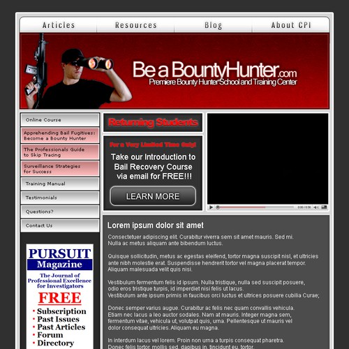 "Become a Bounty Hunter" Website Needs Complete Redesign | Web page ...