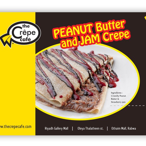 Design for promotional crepe "Peanut butter & Jam Crepe" | Postcard ...