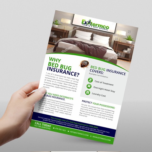 The world's first BED BUG INSURANCE | Postcard, flyer or print contest