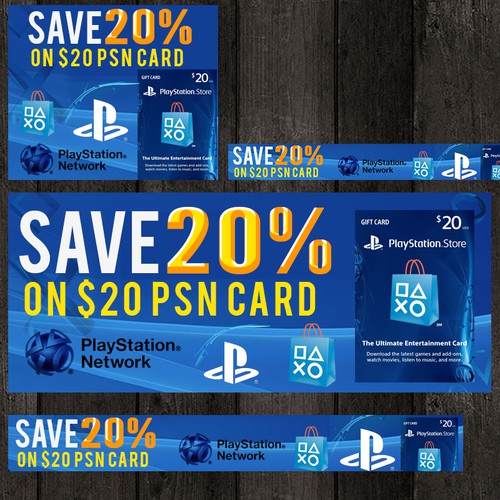 Create Playstation Network $20 Card Banners | Banner ad contest
