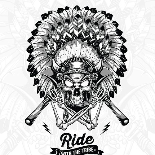 Indian Chief Skeleton with Tomohawk | T-shirt contest