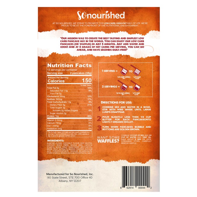 Design a pancake mix bag for So Nourished! | Product packaging contest