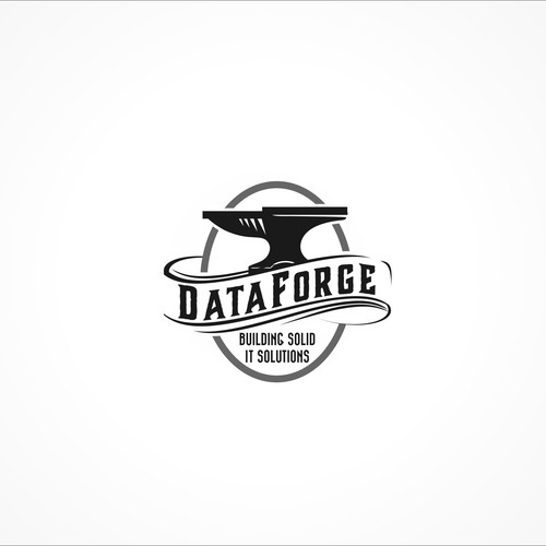Create a captivating vintage forge logo for an IT company (Dataforge ...